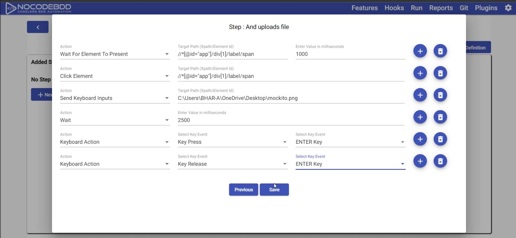 File upload - NoCodeBDD