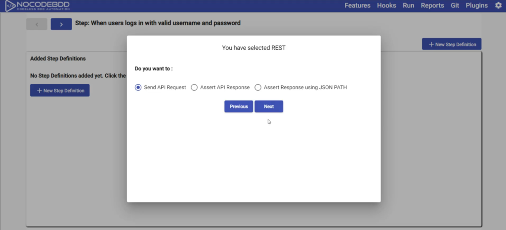 Example of POST - NoCodeBDD